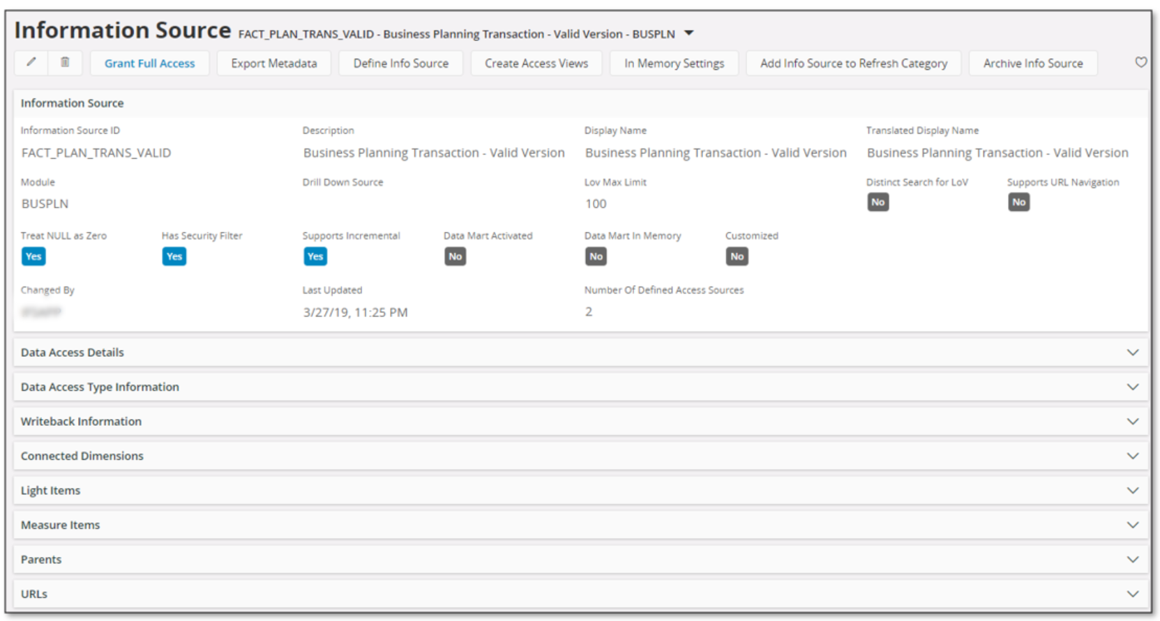 Configure Information Sources - Facts - Technical Documentation For IFS Cloud