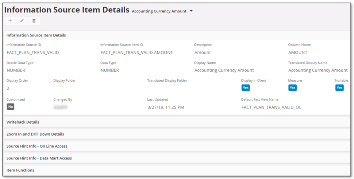 Configure Information Sources - Facts - Technical Documentation For IFS Cloud
