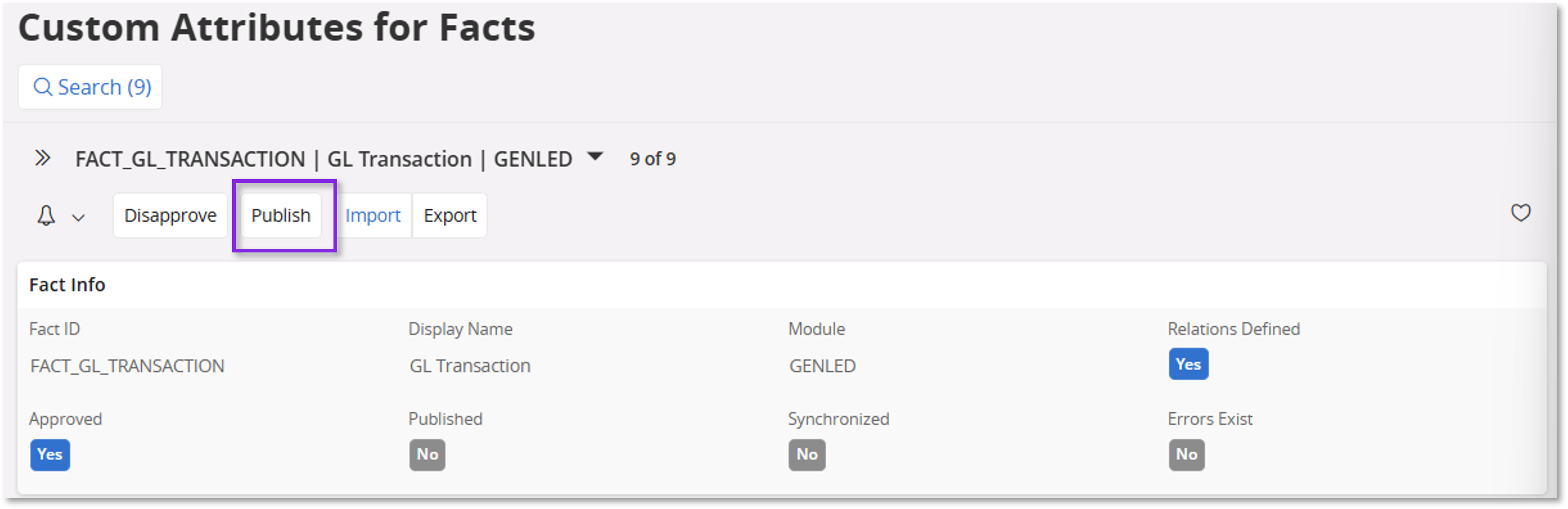 Custom Attributes for Facts - Technical Documentation For IFS Cloud