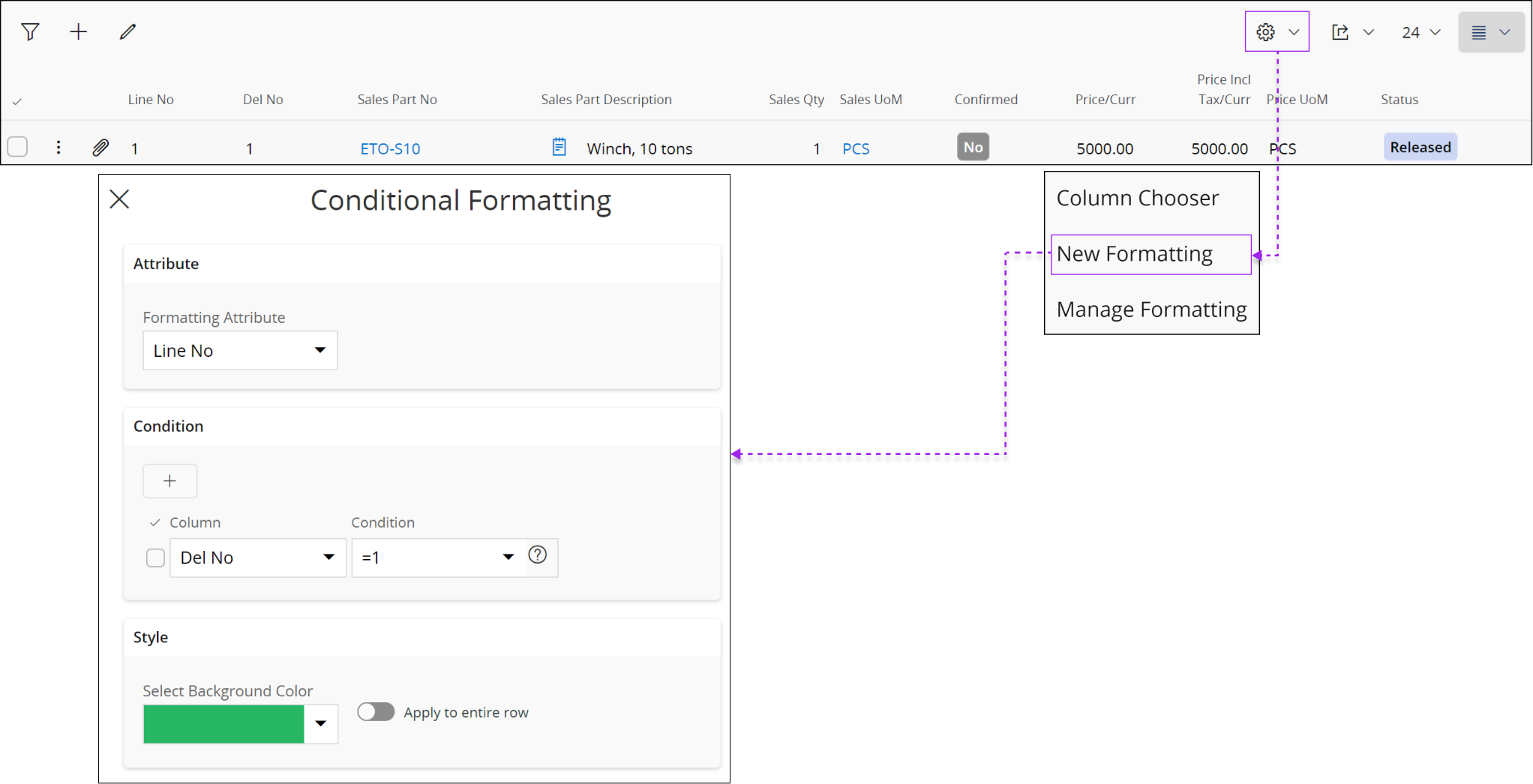 Conditional Formatting - Technical Documentation For IFS Cloud