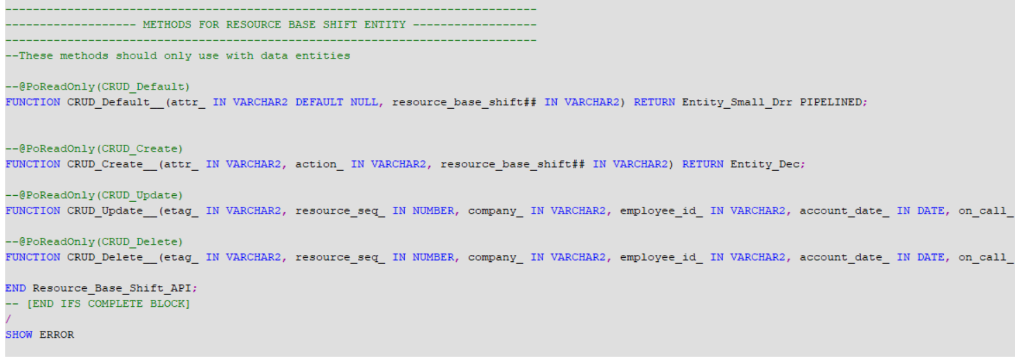 Entity Service APIS - Technical Documentation For IFS Cloud