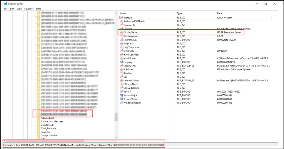 Uninstallation of BR Execution Server using a BAT file - Technical Documentation For IFS Cloud