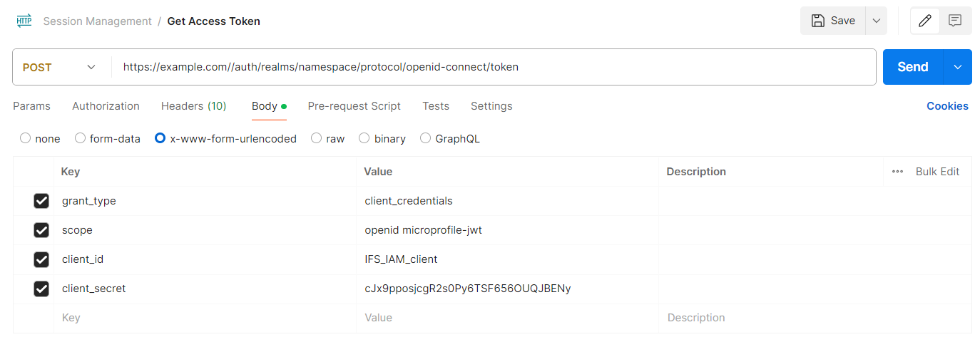 Client Credential Flow - Technical Documentation For IFS Cloud