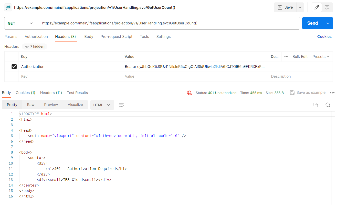 Using Access Token to access IFS Cloud endpoints - Technical Documentation For IFS Cloud