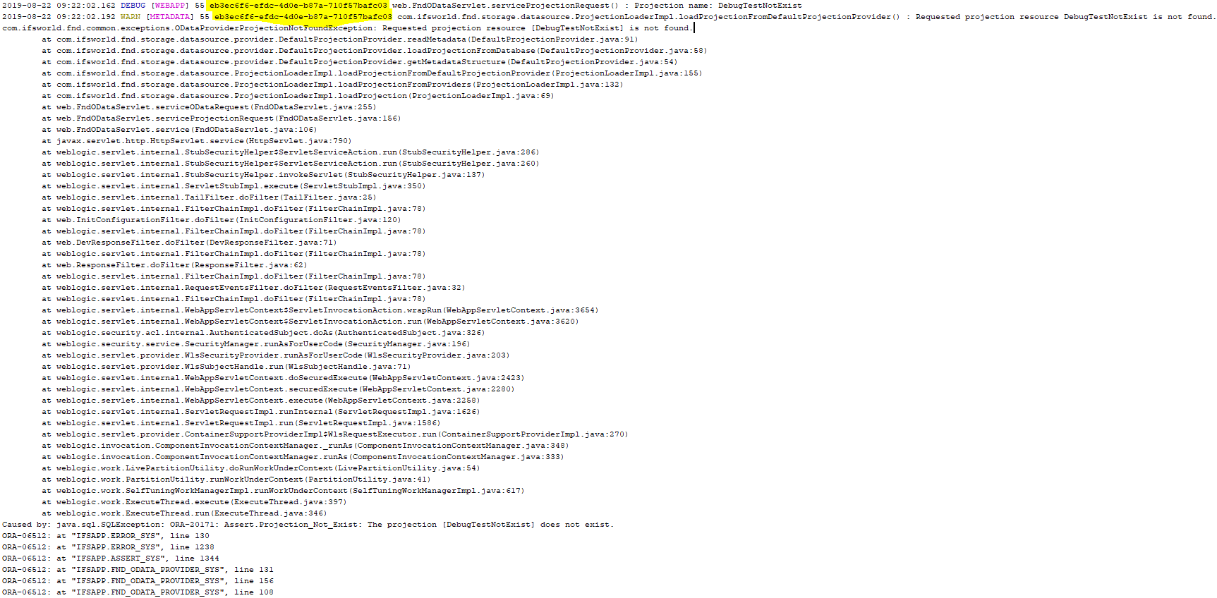 Filter Log Entries - Technical Documentation For IFS Cloud