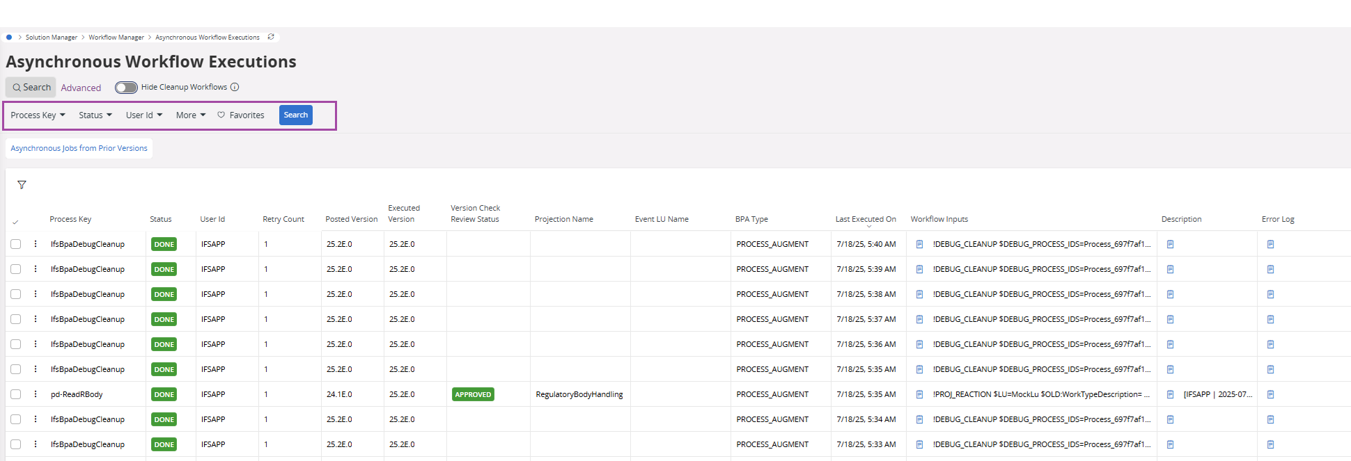 Asynchronous Workflow Executions - Technical Documentation For IFS Cloud