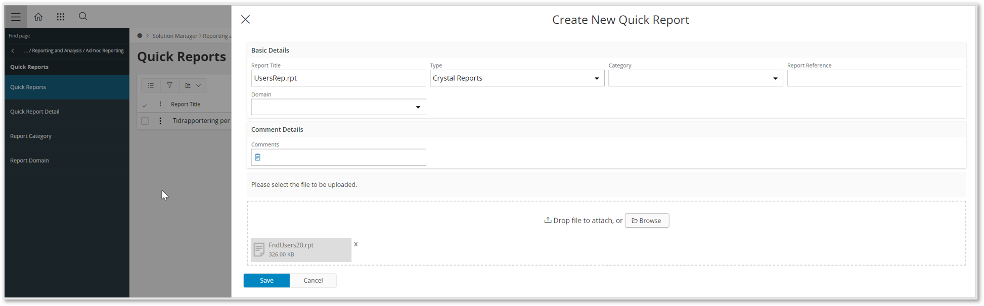 Quick Reports - Technical Documentation For IFS Cloud