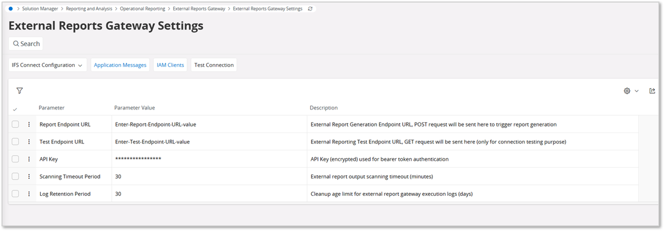 External Reports Gateway - Technical Documentation For IFS Cloud