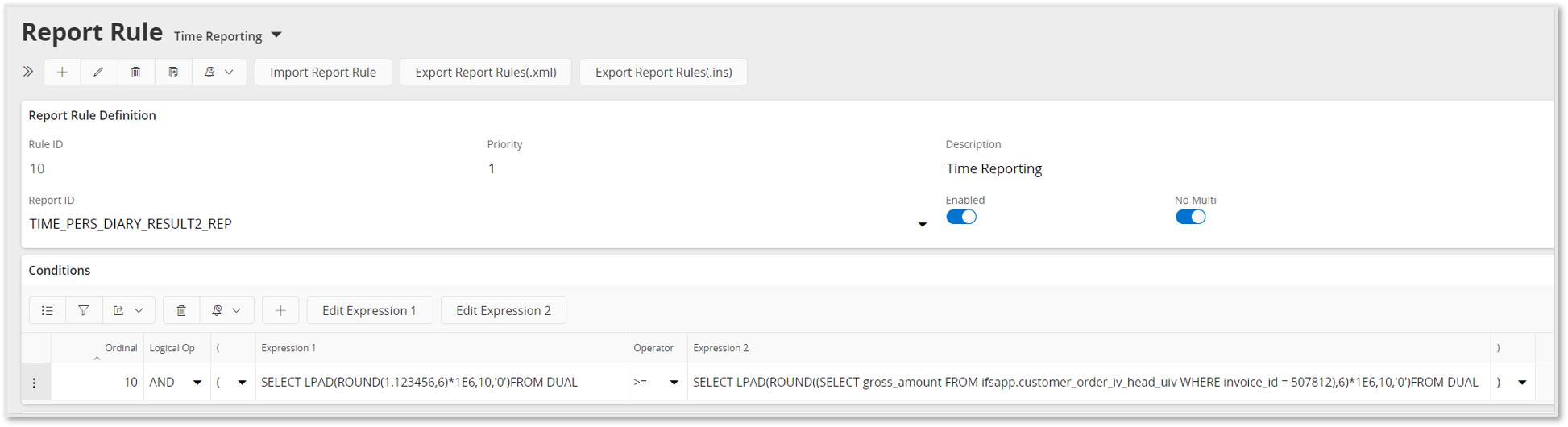 Report Rules - Technical Documentation For IFS Cloud