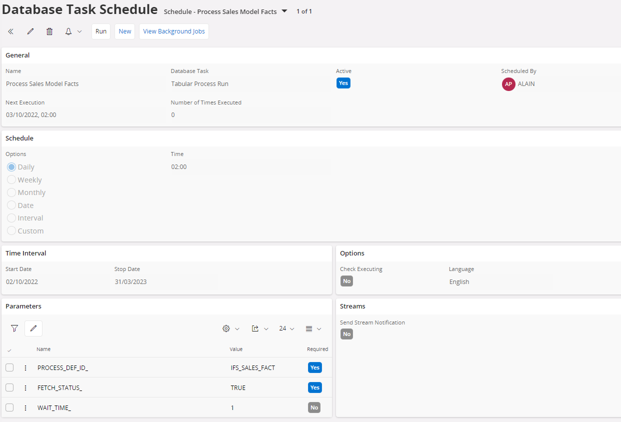 Analysis Models - Tabular : Model Processing - Technical Documentation For IFS Cloud