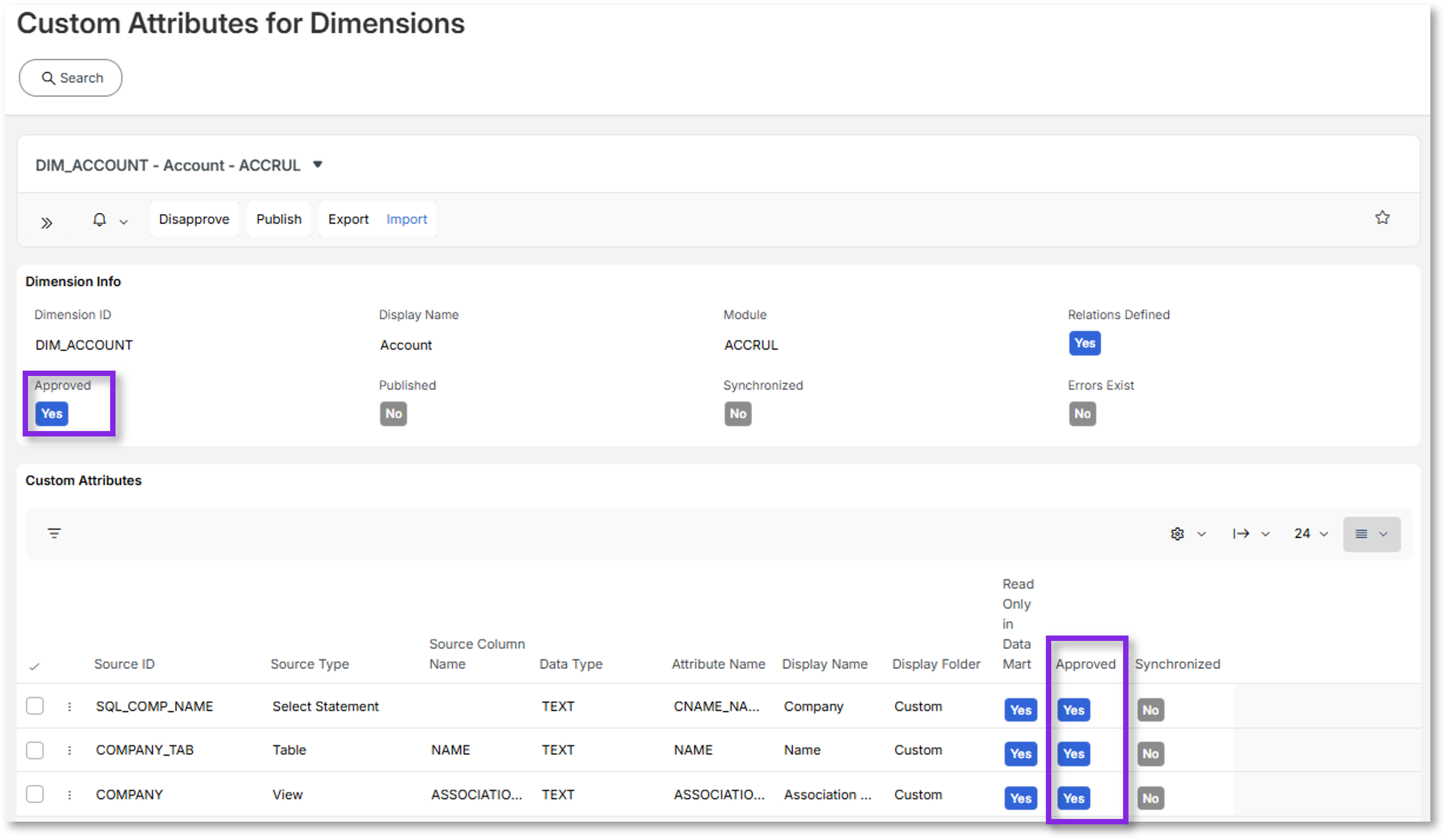 Custom Attributes for Dimensions - Technical Documentation For IFS Cloud