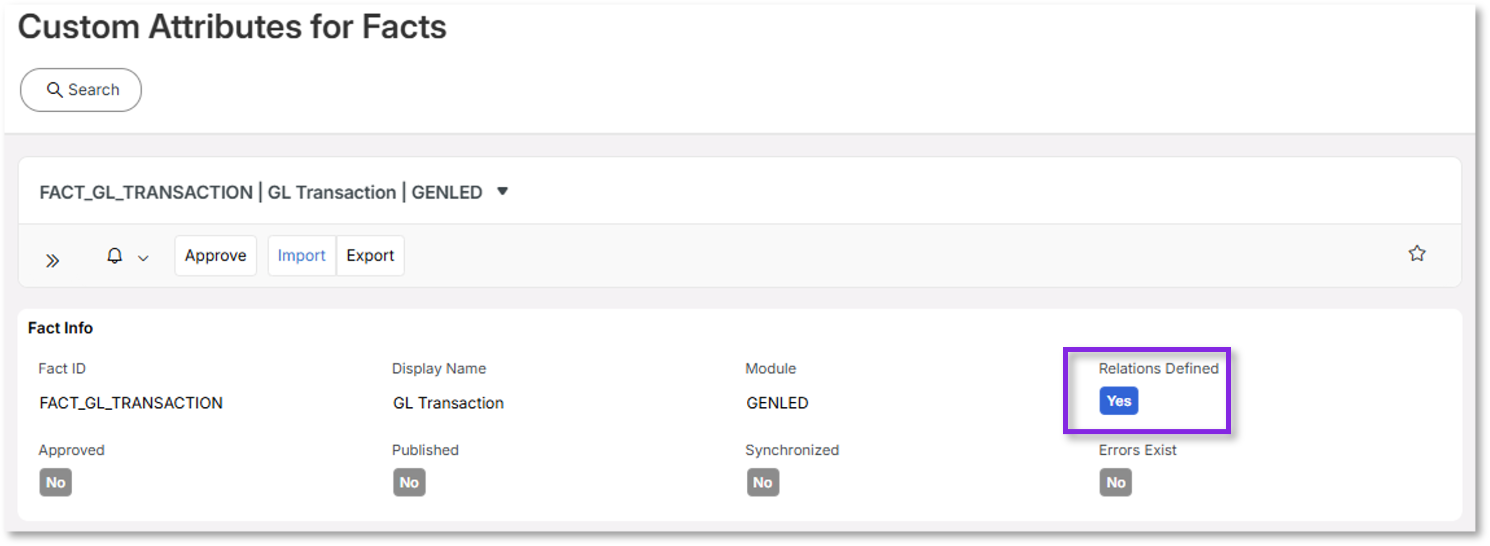 Custom Attributes for Facts - Technical Documentation For IFS Cloud