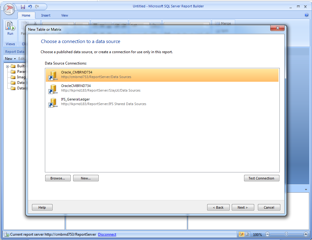 Using Report Builder with “IFS Applications” data sources - workaround
