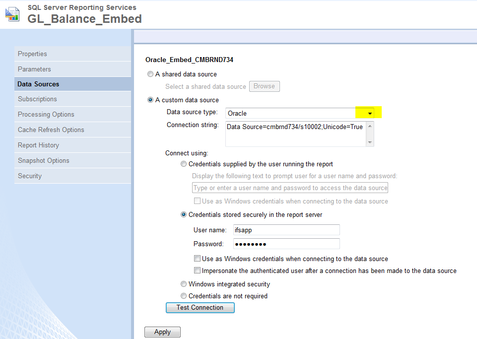 Using Report Builder with “IFS Applications” data sources - workaround