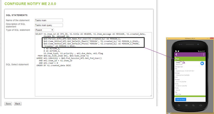 Create Configured Notification