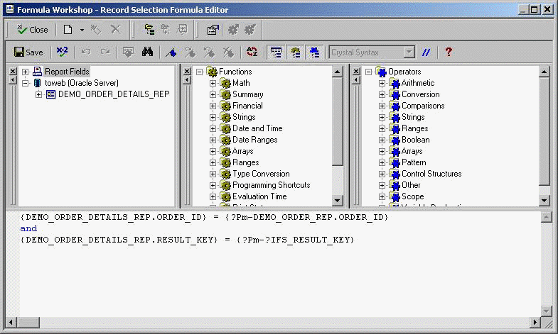 Example of creating a report accessing multiple report views