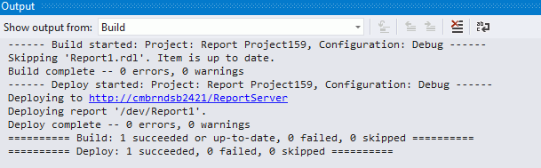 Example of Creating a Basic Report for BI Development Studio