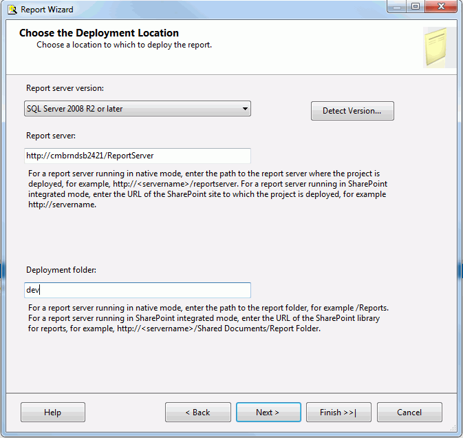 Example of Creating a Basic Report for BI Development Studio