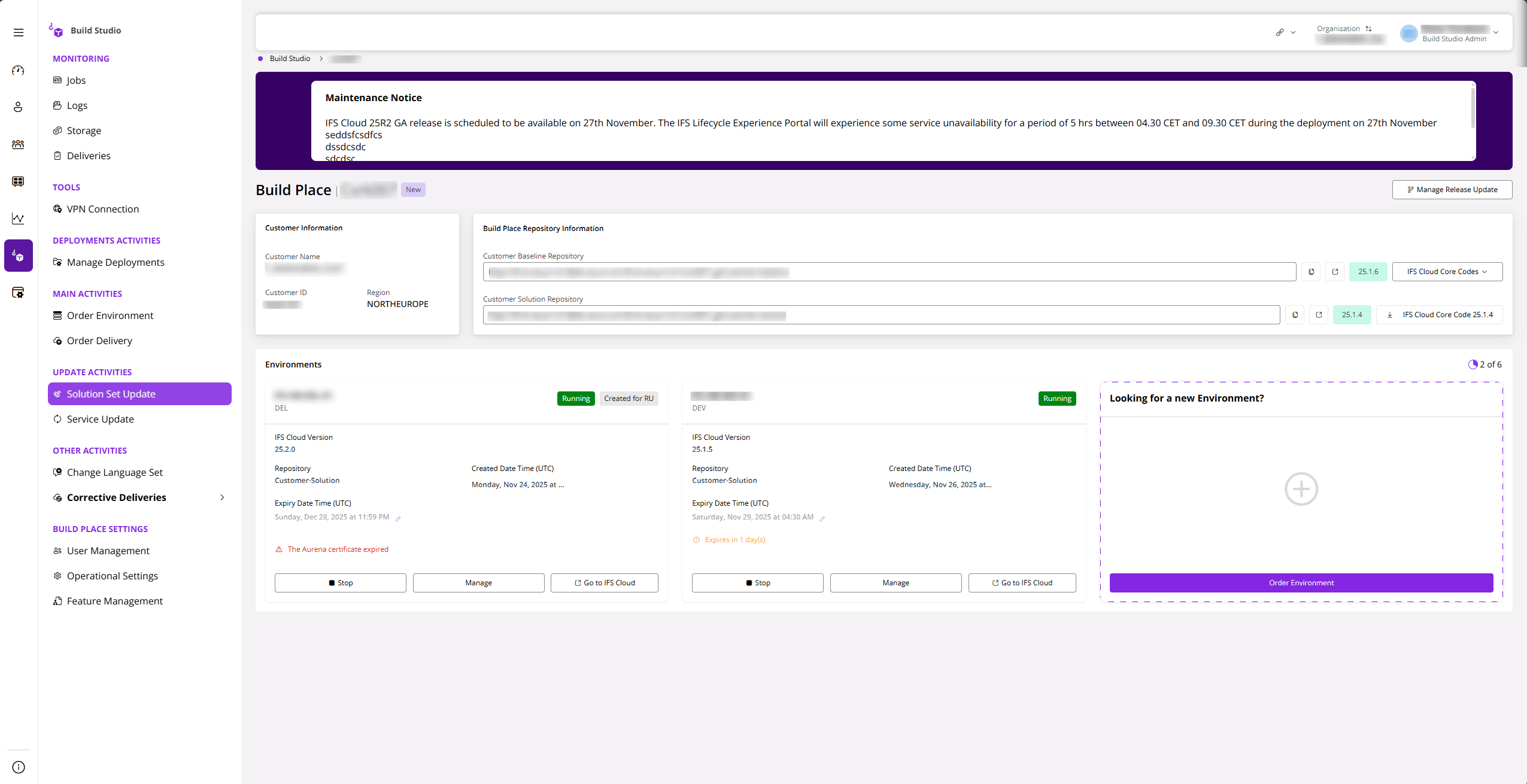 Updating Solution Set - LE Documentation For IFS Cloud
