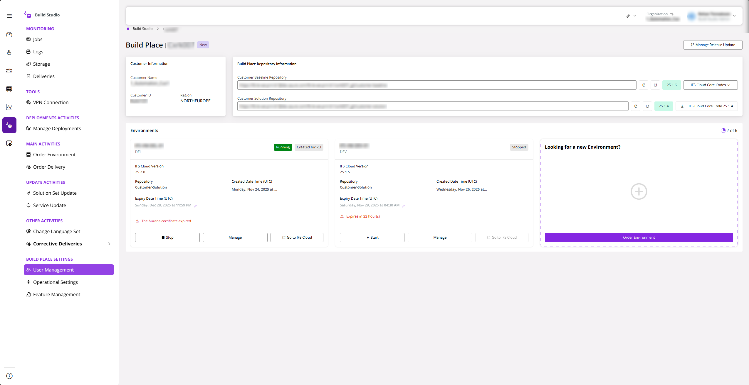 Build Place User Management - LE Documentation For IFS Cloud